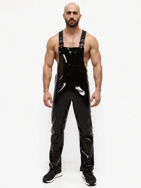 Latex Mens Black Overalls - Latexcharms